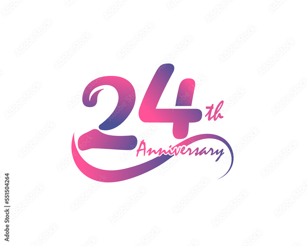 24 years anniversary logotype. 24th Anniversary template design for ...