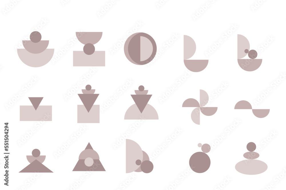 Graphic Icon Clipart Minimalist Boho Symbol Silhouette Set Template ...