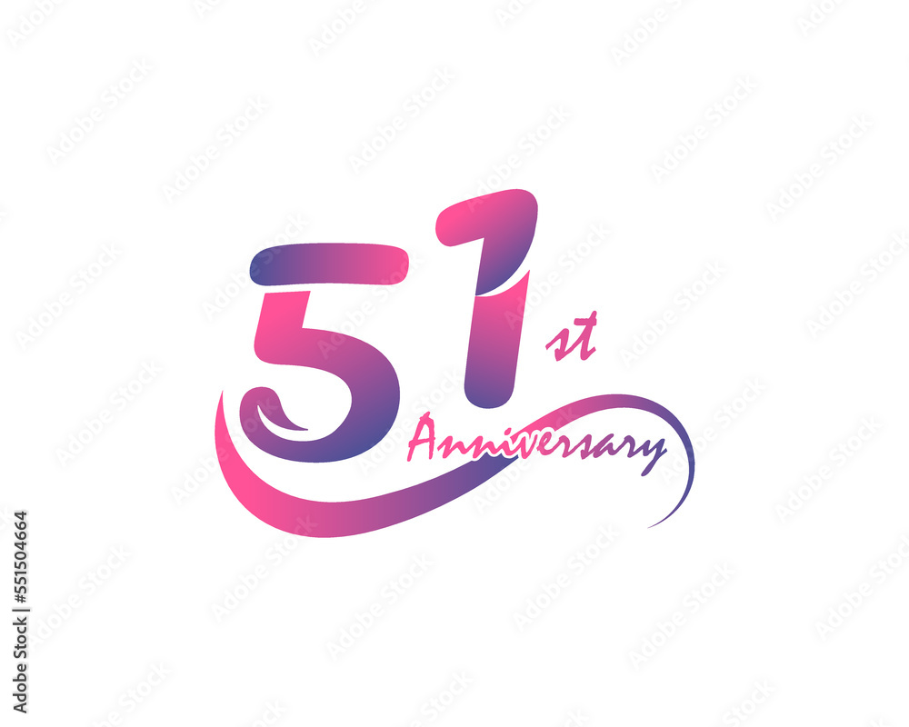51 years anniversary logotype. 51st Anniversary template design for ...