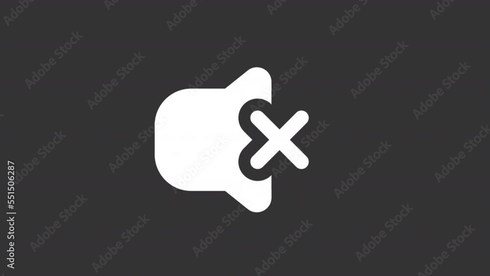 Animated silent white line ui icon. Sound loudness level. Seamless loop ...