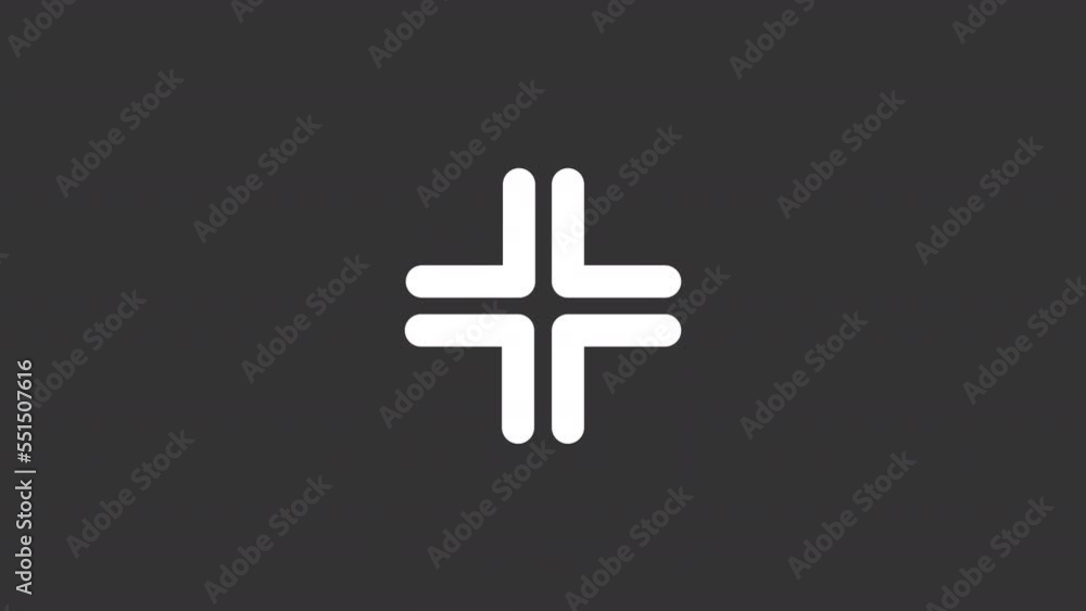 Animated minimize white line ui icon. Exit full screen mode. Seamless loop HD video with alpha ...