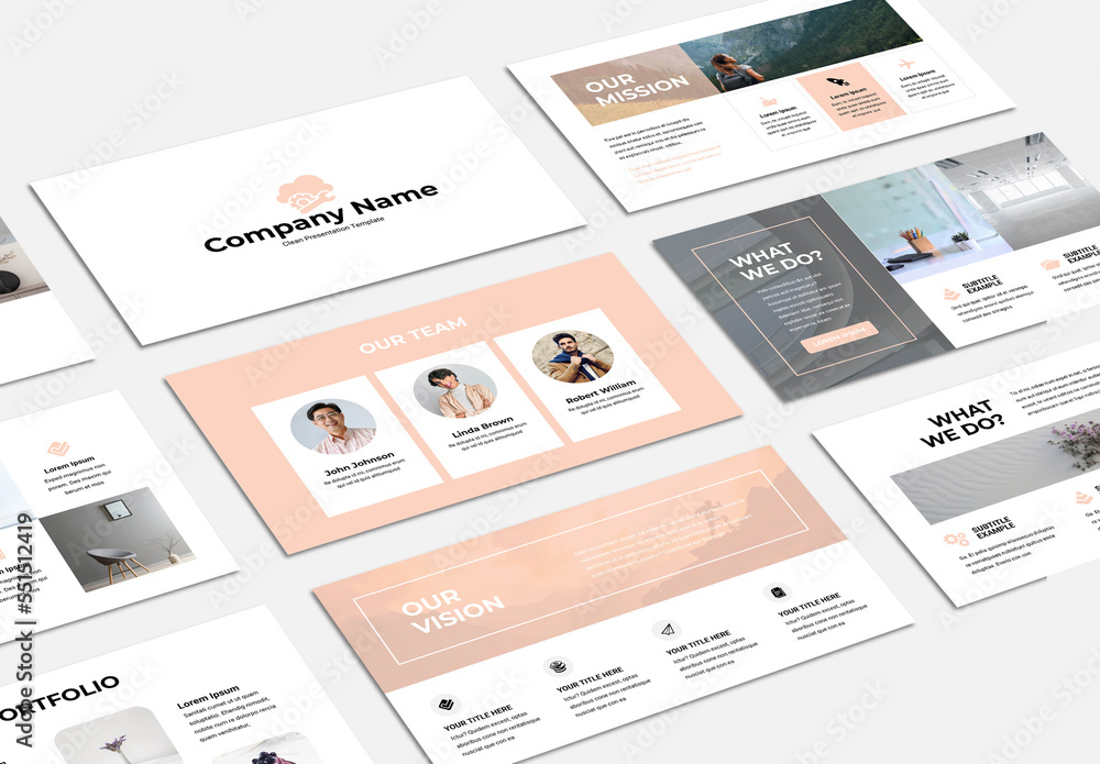 Clean Business Presentation Slide Layouts Stock Template | Adobe Stock