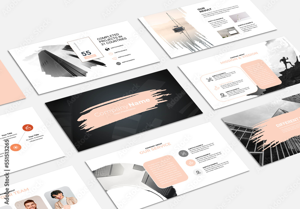 Clean Minimal Presentation Design Stock Template | Adobe Stock