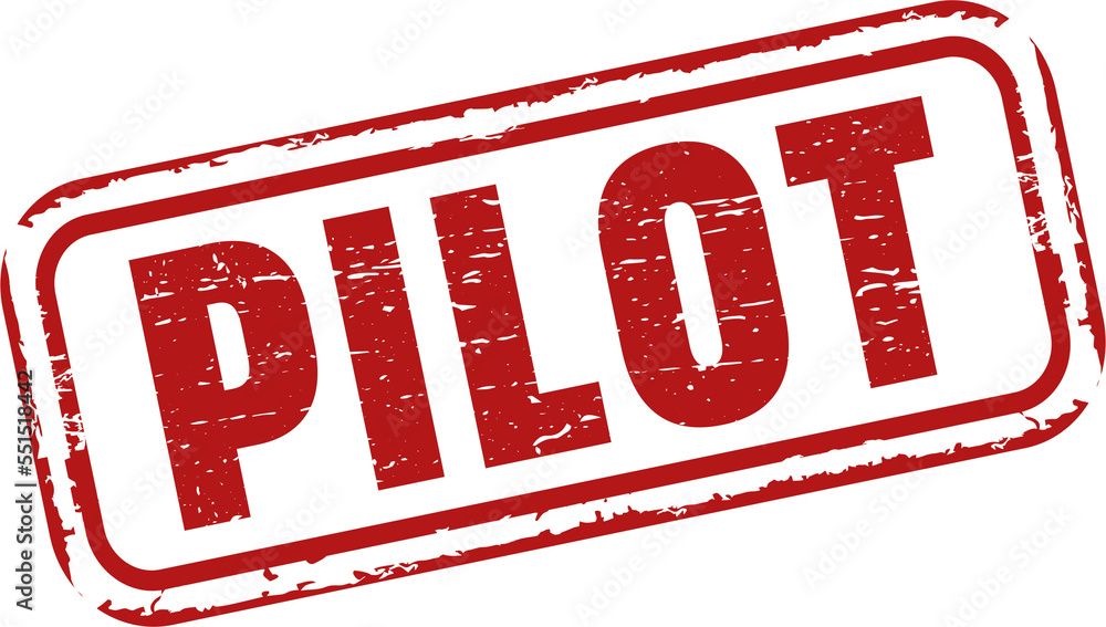 Pilot rubber stamp. Vintage old red color texture frame label Stock ...