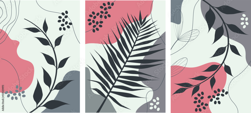 Minimal botanical hand drawing design for logo and wedding invitation ...