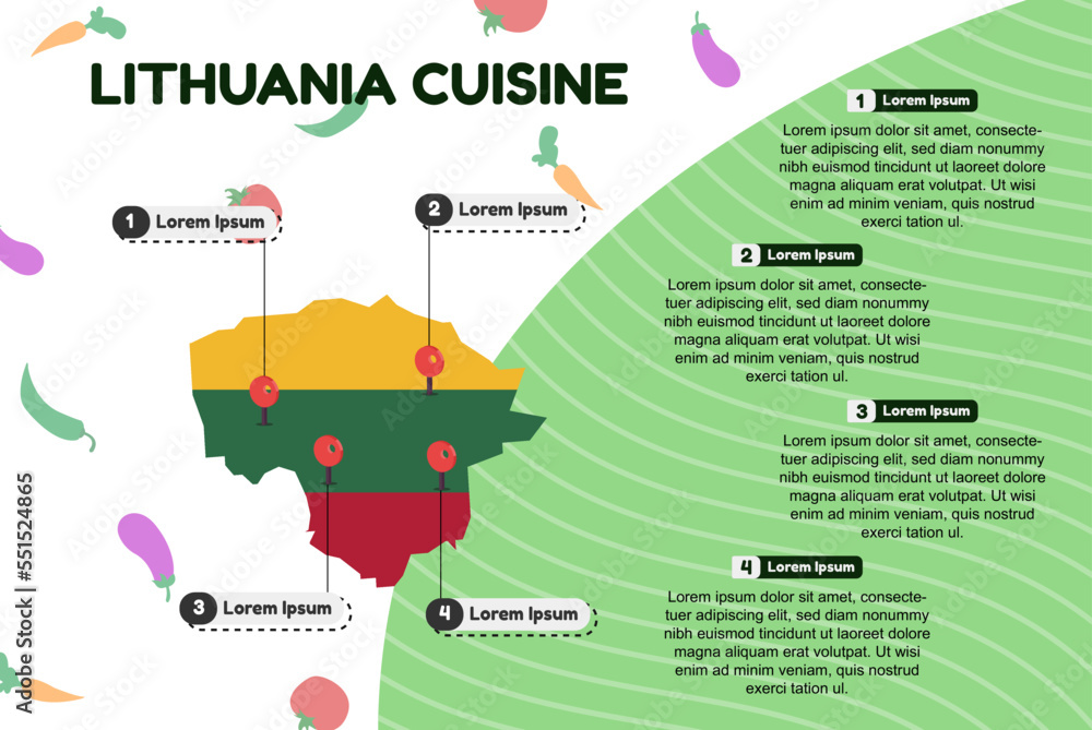 Lithuania cuisine infographic, popular or cultural food concept ...
