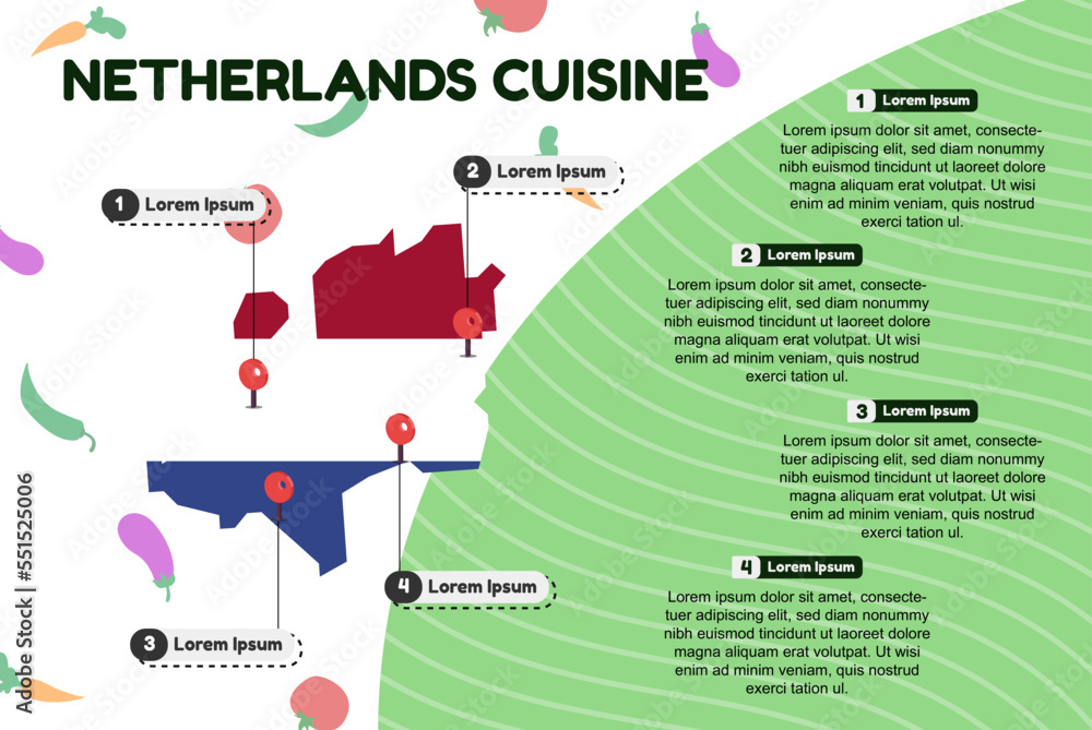 Netherlands cuisine infographic, popular or cultural food concept ...