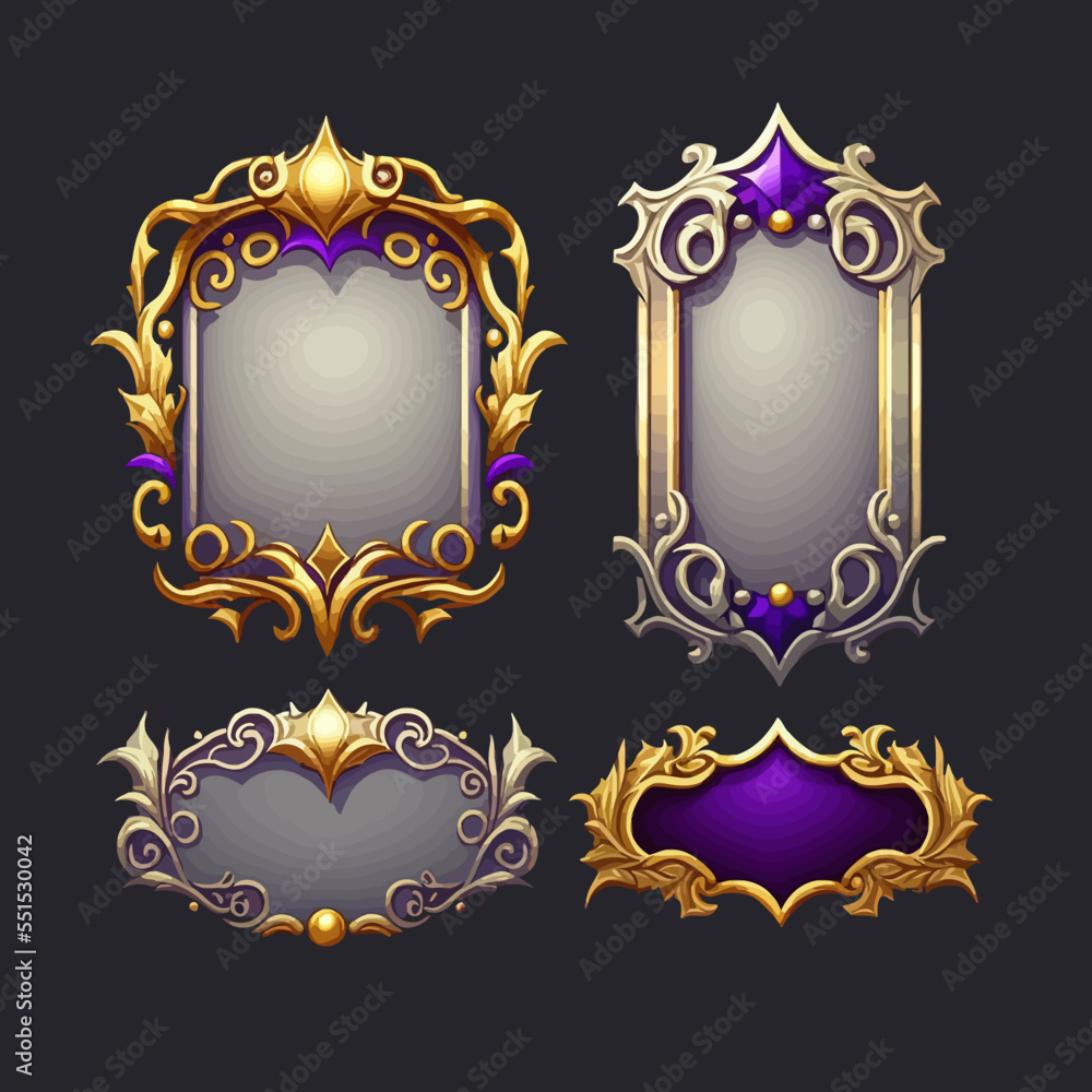 Rank frames, Ui game borders evolution frames for rpg game avatars ...