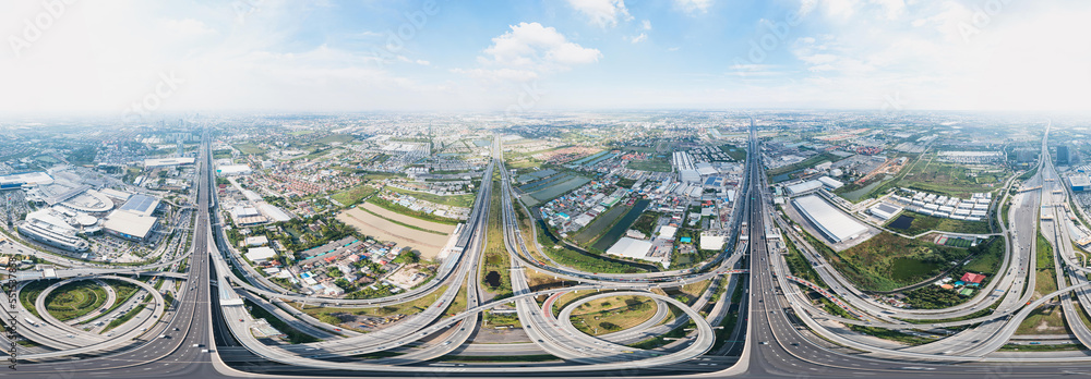 Spherical HDRI panorama 360 degrees angle view of Multilevel junction ...