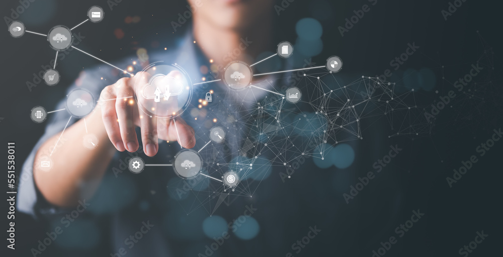 Cloud Computing Concept Digital Network Data Connection Technology
