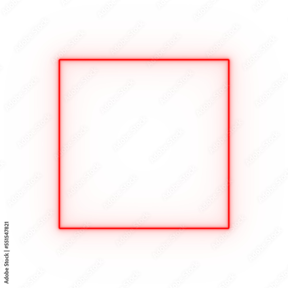 red neon rectangle on a transparent background Stock Photo | Adobe Stock