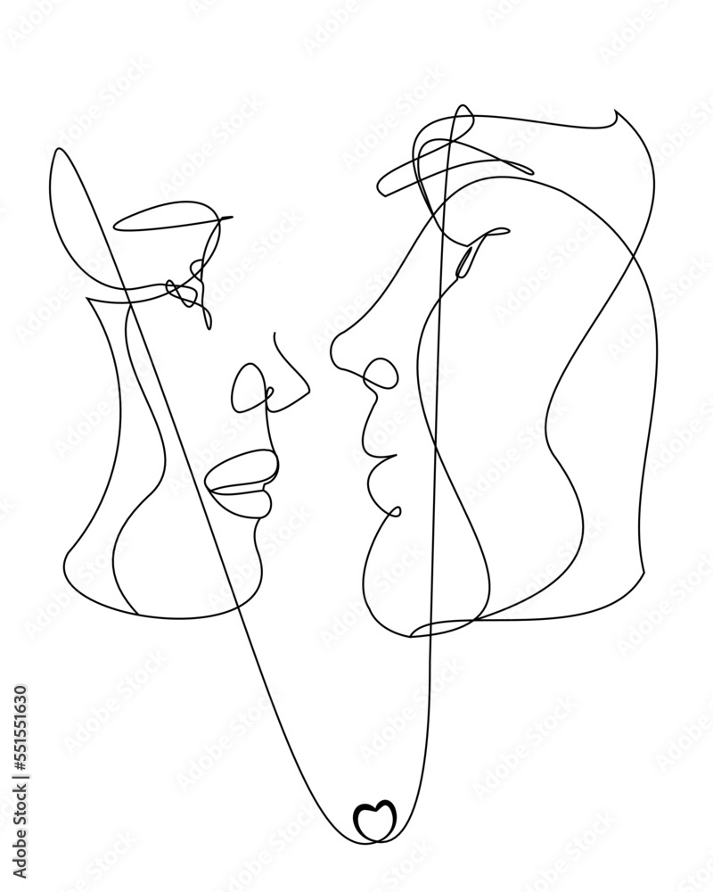 couple kiss line art, couple line art, printable wall art, couple ...