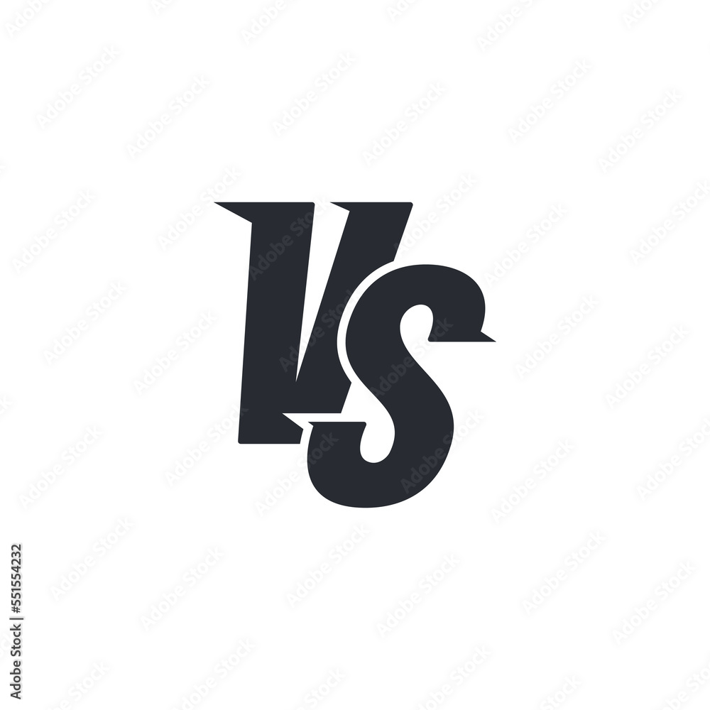VS letters. Versus sign. Fight competition. Battle vs match. Game match ...