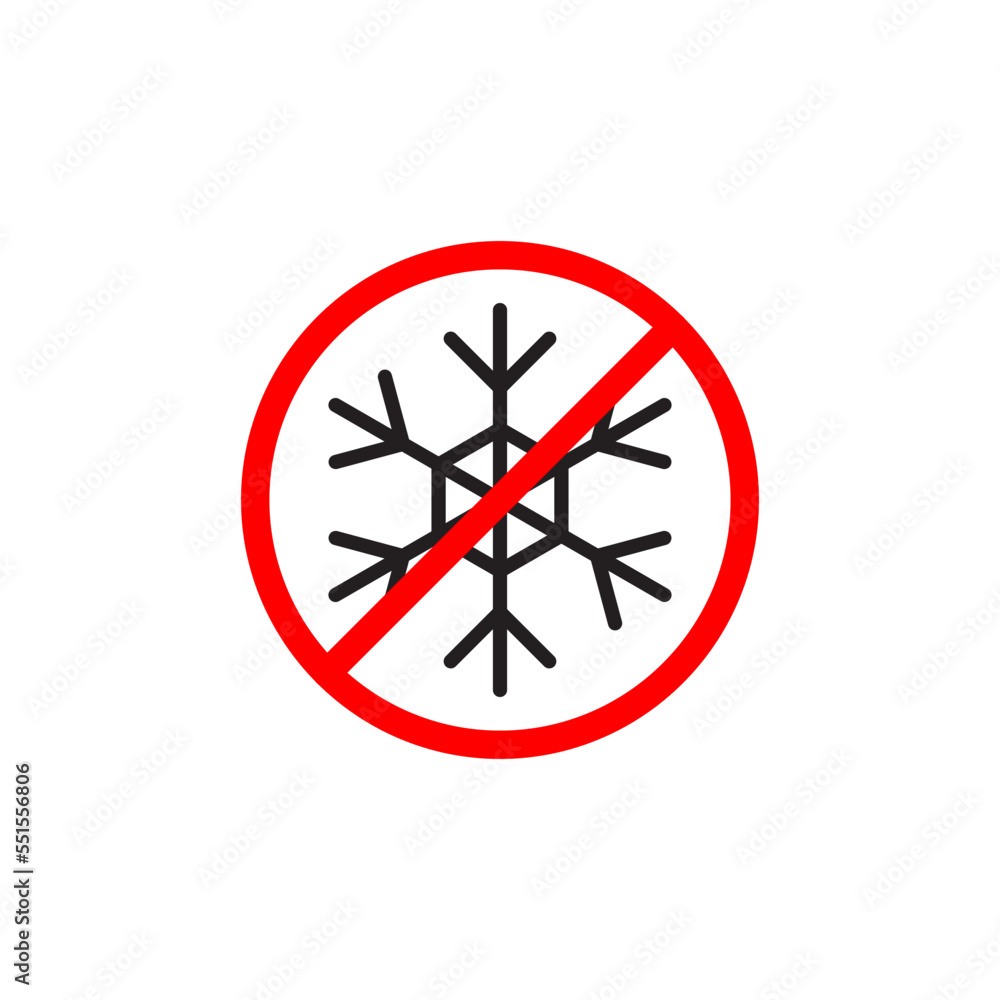 Freezing is prohibited sign isolated on white background. Red round ...