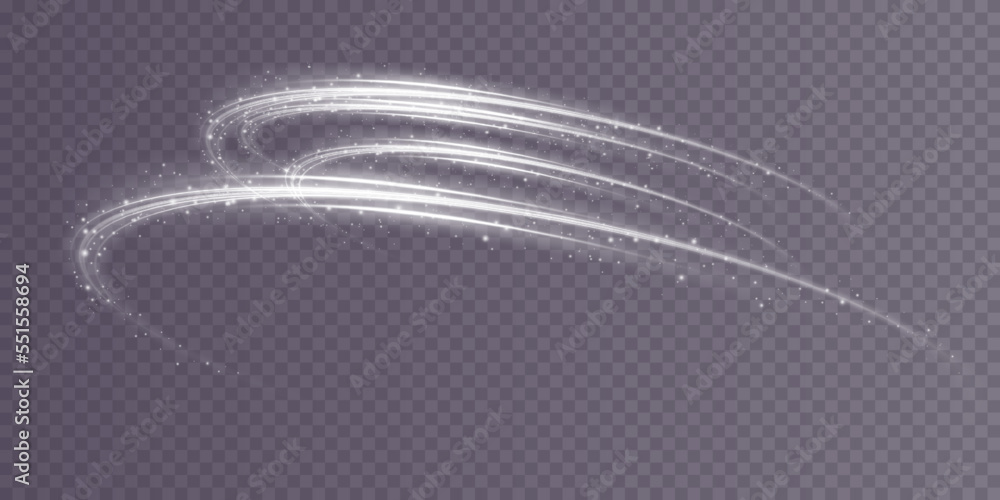 Abstract light lines of movement and speed in white. Light everyday ...