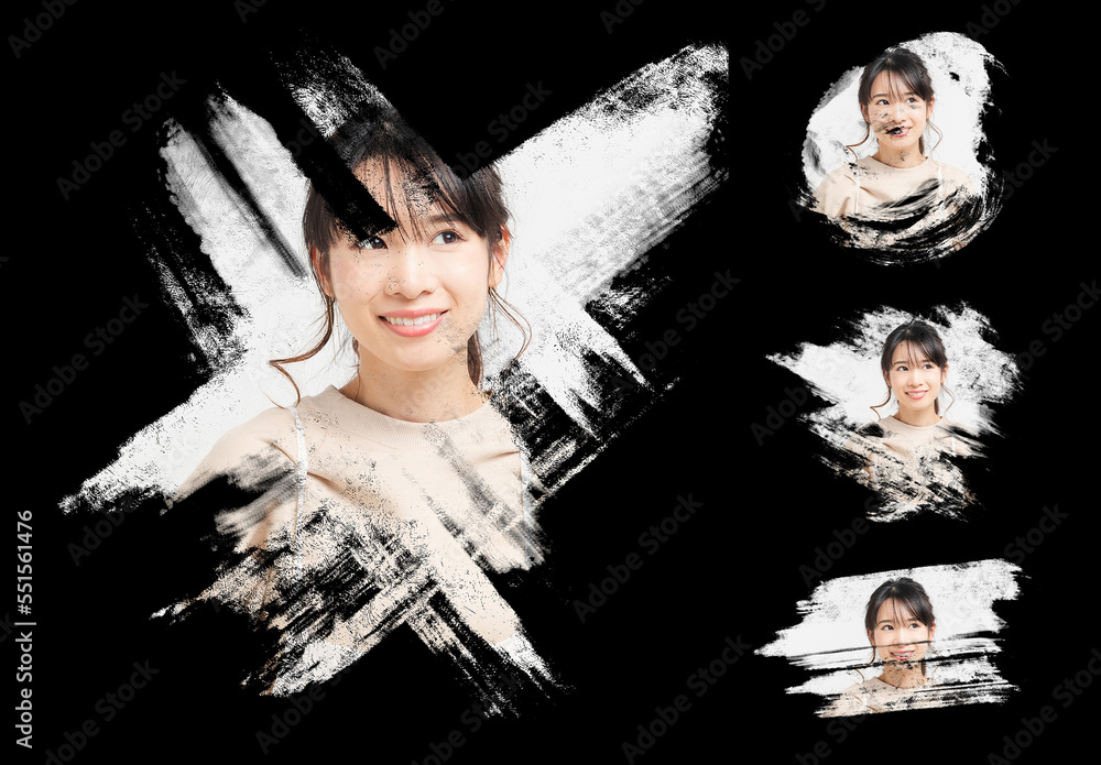 4 Brush Stroke Stain Photo Mockups Stock Template | Adobe Stock