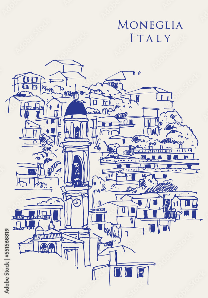 Vector hand drawn sketch illustration of Locorotondo town in Italy ...