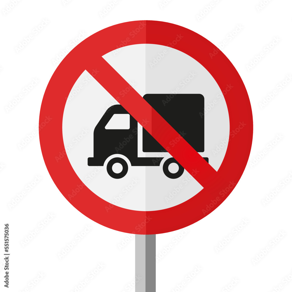 Panneau signalisation route interdit fond rouge barré camion livraison ...