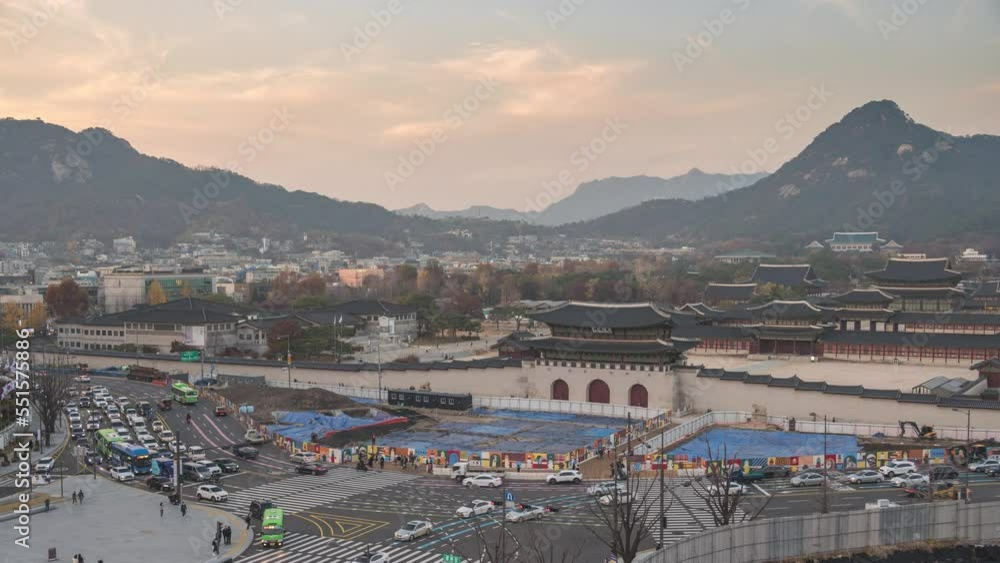 Seoul South Korea time lapse 4K, city skyline day to night timelapse at ...