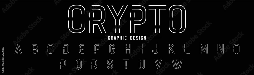 CRYPTO, Unique and Minimal TECH Letter set for your new startup ...