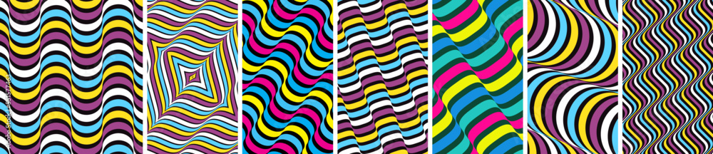 Pattern with optical illusion. Abstract striped background with ripple ...