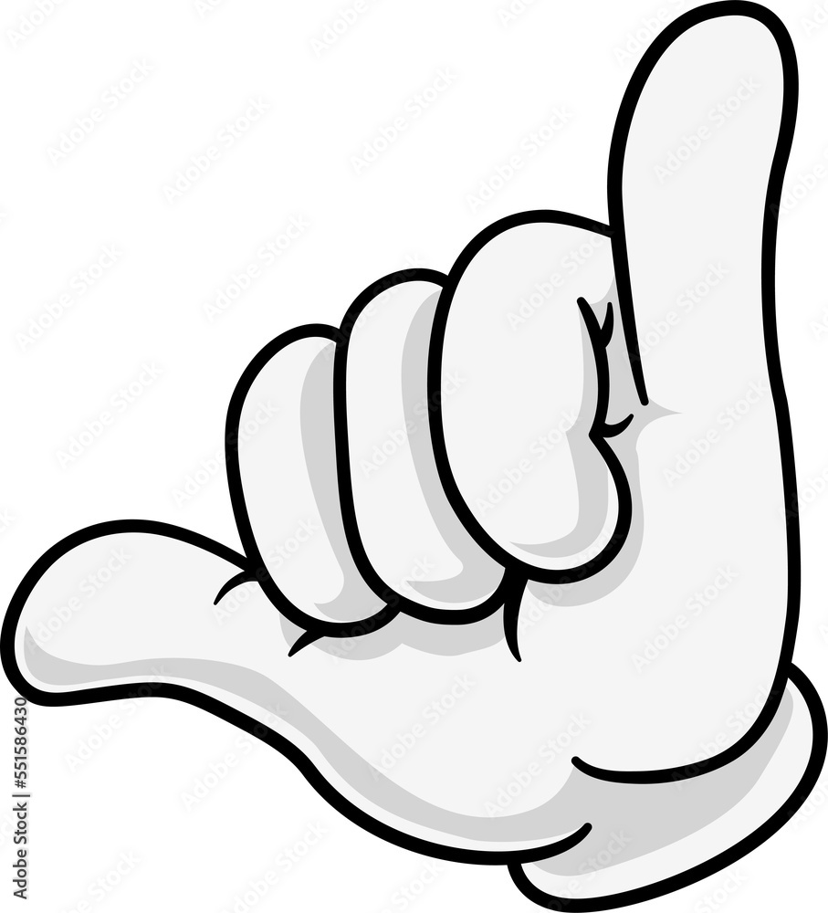 Shaka Hang Loose Hand Gesture Sign Cartoon Symbol Stock Illustration ...