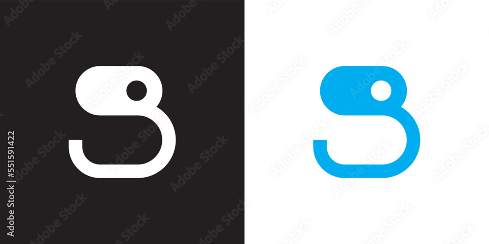 Minimal SB logo. Icon of a BS letter on a luxury background. Logo idea ...