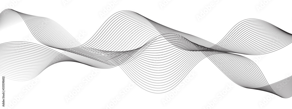 Abstract wavy gray stream element for design on a white background. You ...