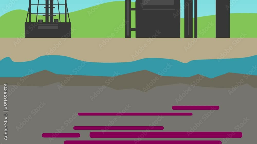 Vidéo Stock Fracking Process Educational Animation with Stop Points and ...