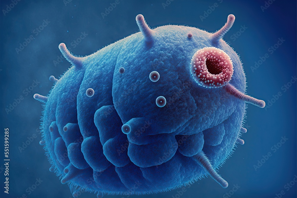 Magnification through a microscope of the Tardigrade or Water Bear ...