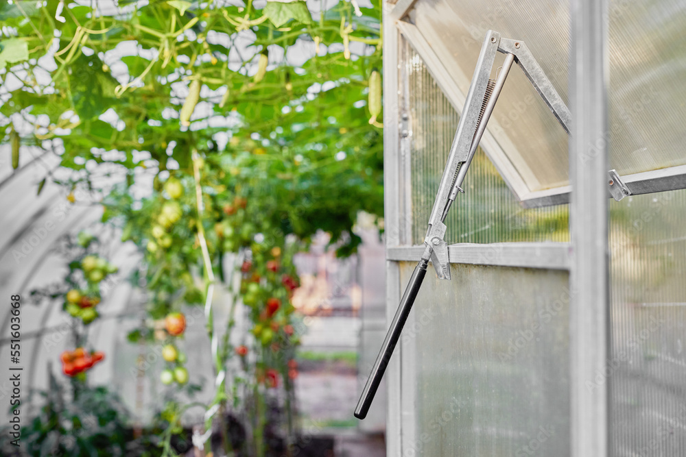Simple device for ventilation in the greenhouse. Automatic unit for ...