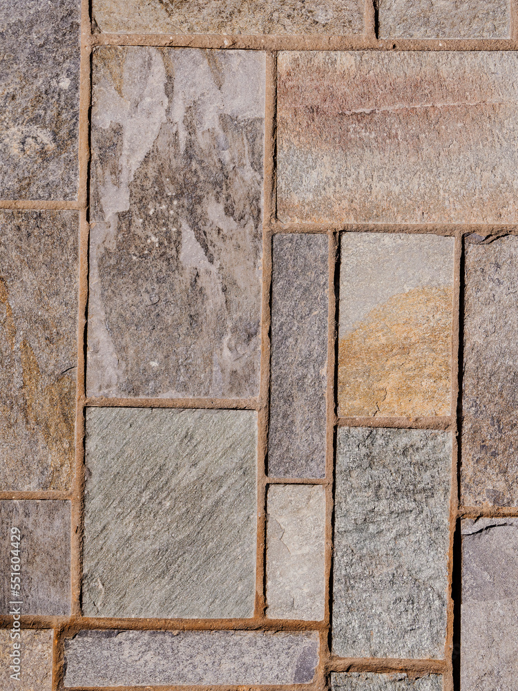 Surface laid with gray granite slabs cut to various sizes. Stock Photo ...