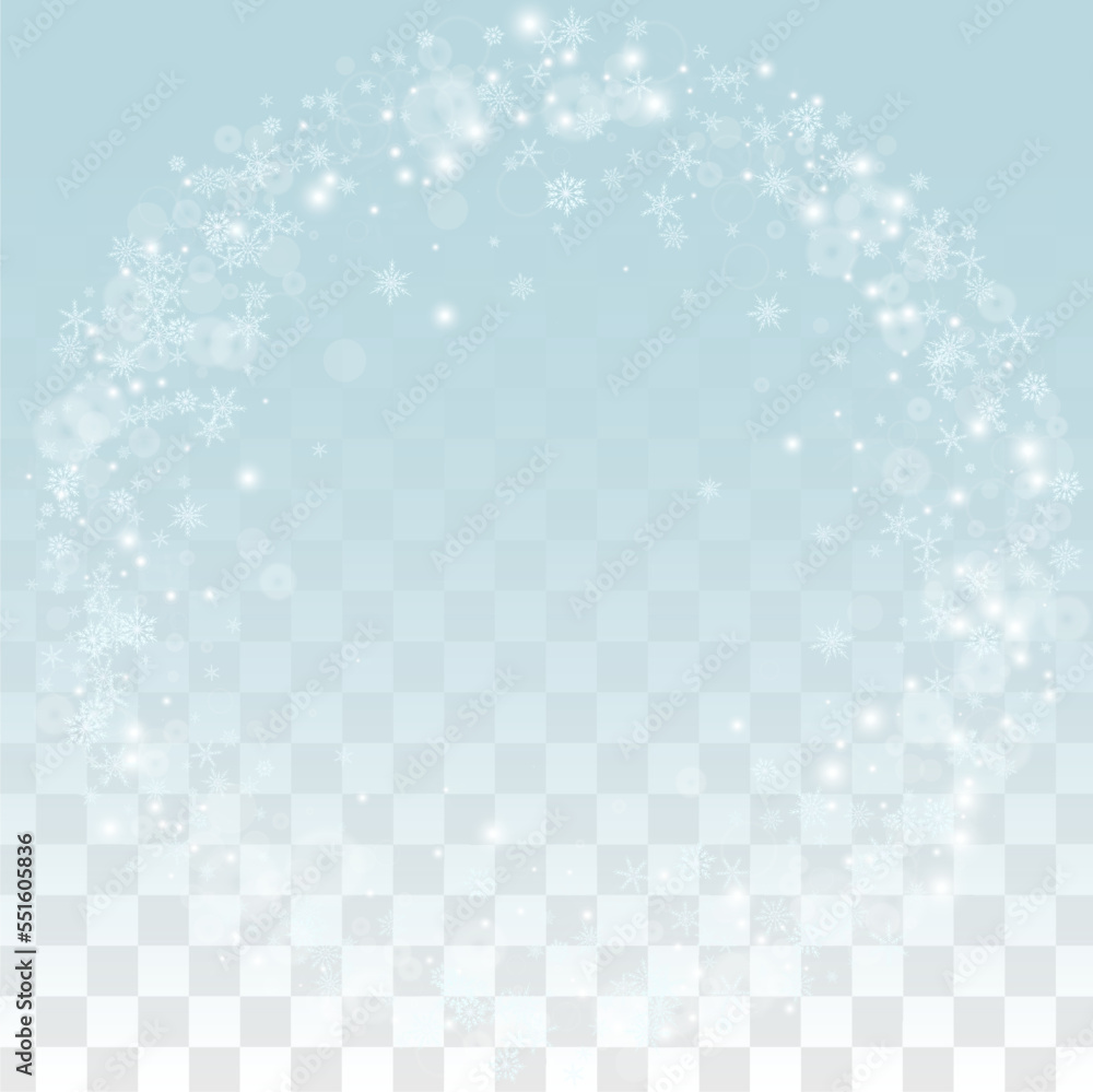 Christmas Vector Background with Falling Snowflakes Isolated on ...