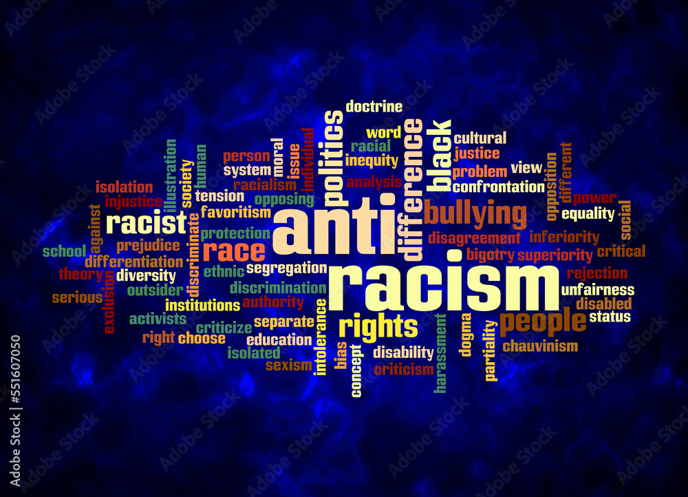 Word Cloud with ANTI RACISM concept create with text only Stock ...