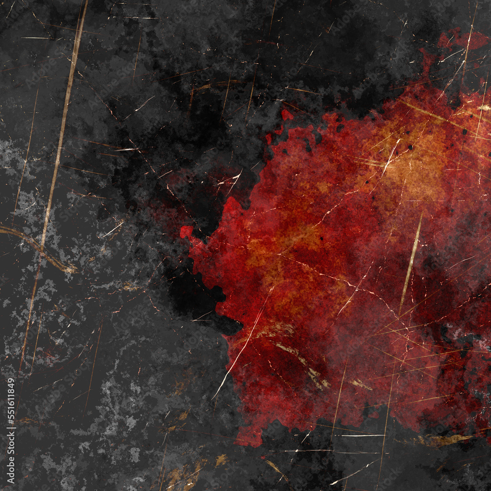 Abstract gradient red apocalyptic scene on black background, dark ...