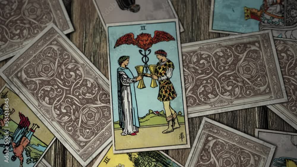 Vienna, Austria - October 17, 2020: Wooden Surface And Falling Tarot ...