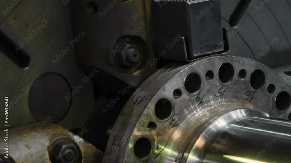Close Up. Heavy Industry Automated Rotating Turbine Machine For ...