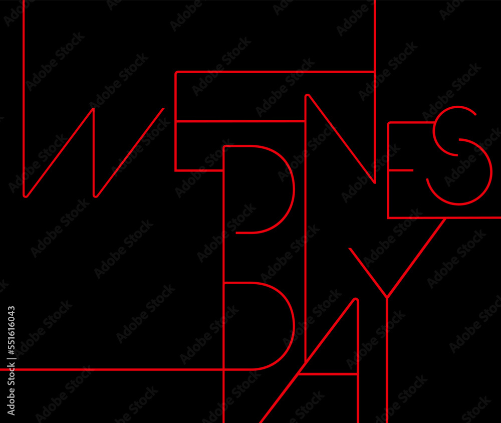 Wednesday one line art style of text 7 days of week design poster ...