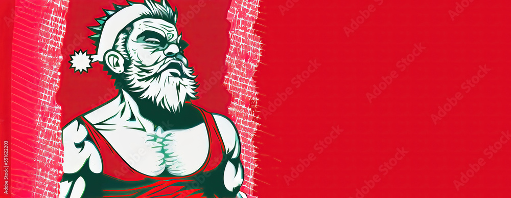 Christmas Santa Claus and Mrs. Claus in a Punk Rock style. Generative ...