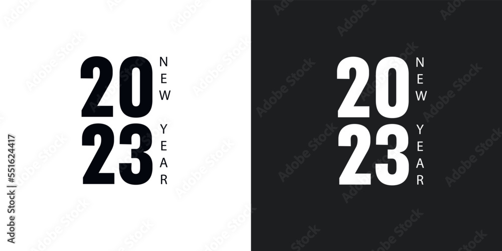 Collection of 2023 Happy New Year symbols. Vector illustration with ...