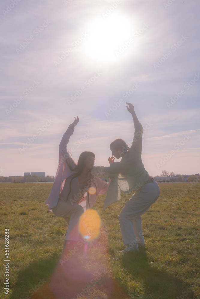 Women dancing in nature Stock Photo | Adobe Stock