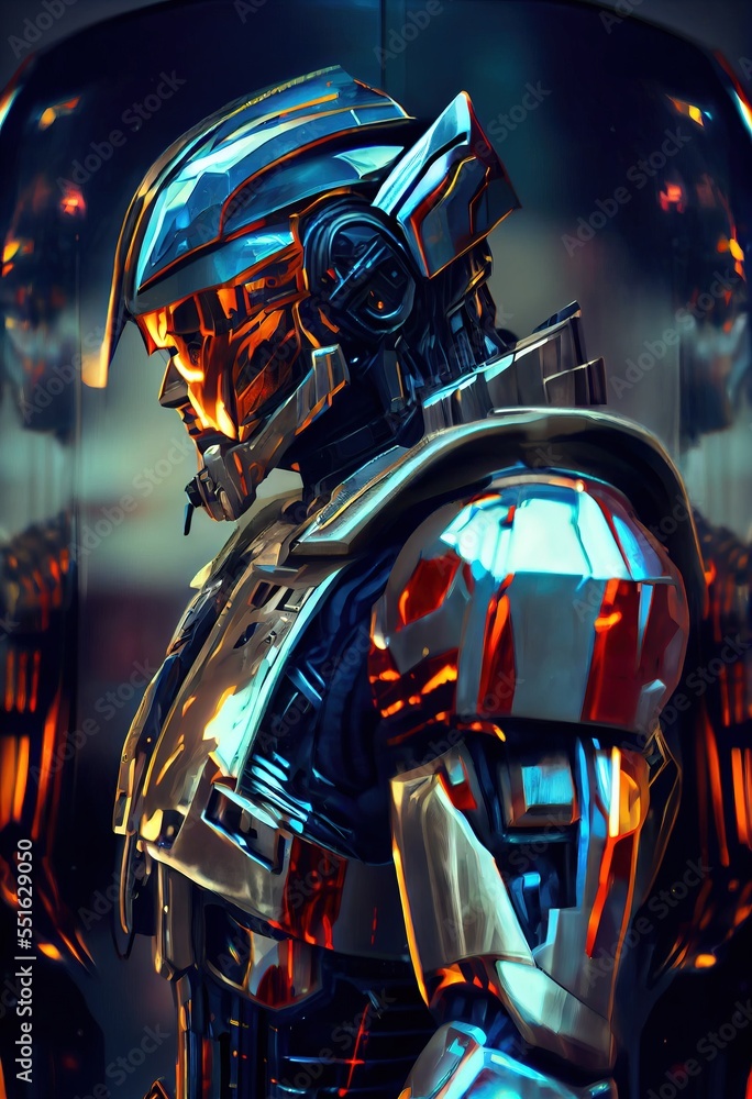 A fictional person, not based on a real person. Portrait of a sci-fi ...