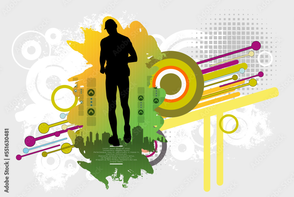 Running marathon, people run, sport background ready for poster or ...