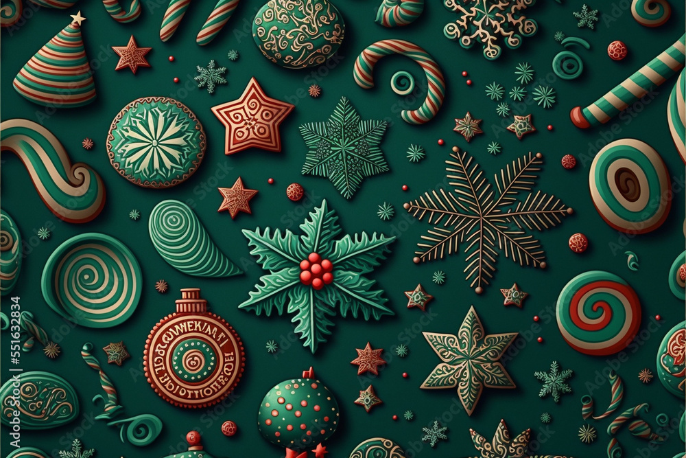 seamless christmas pattern Stock Illustration | Adobe Stock