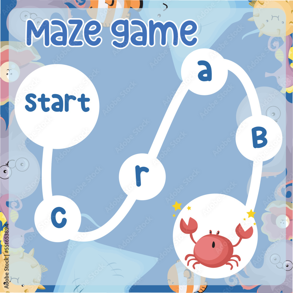 Maze game for children with animal theme. Preschool worksheet ...