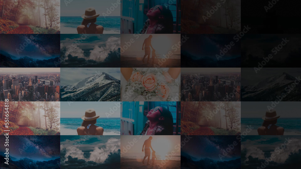 Simple Media Grid Transition Stock Template | Adobe Stock