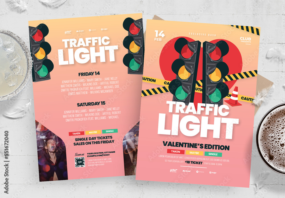 Traffic Light Flyer Template Stock Template | Adobe Stock