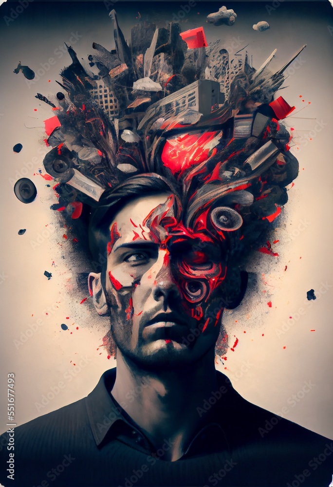 Generative ai render of a mockup human head Stock Illustration | Adobe ...