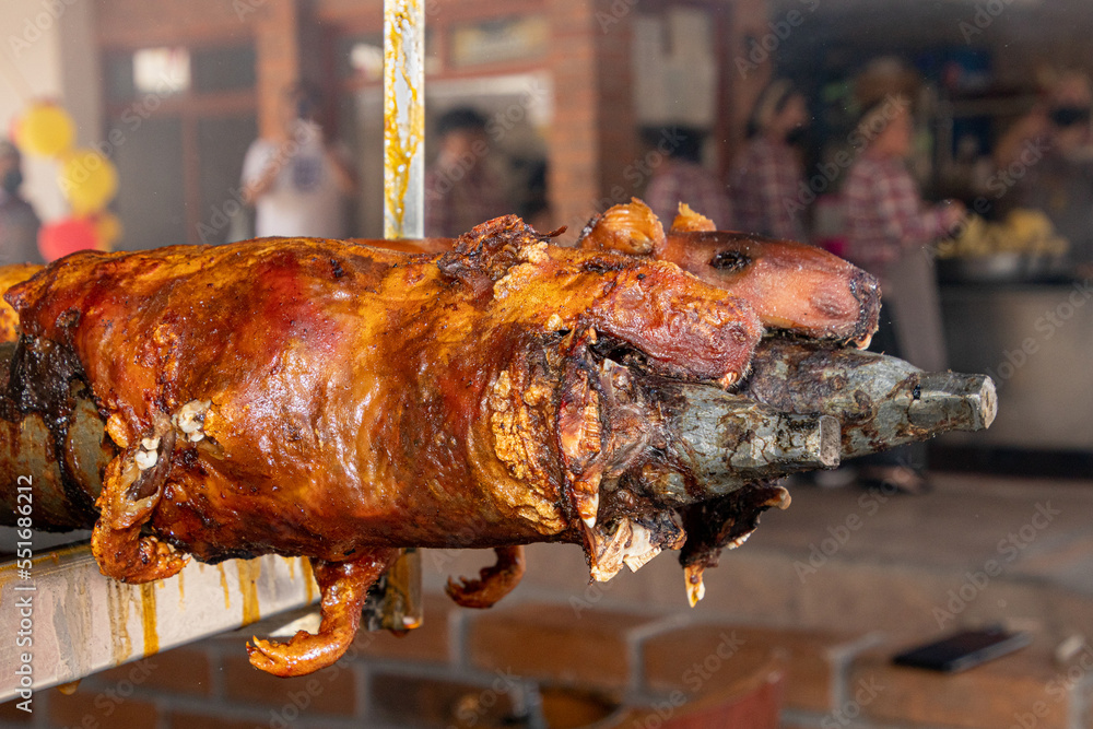 Guinea pigs (cuy) cooked on grill and ready for sale at the open market ...