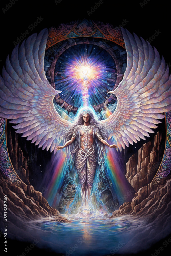 Neon Psychedelic Angels Stock Illustration Adobe Stock